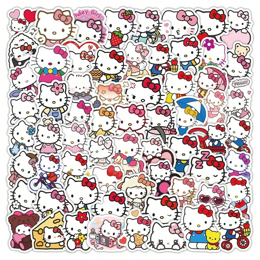 Sanrio 85 Pieces Hello Kitty Stickers - Cute Cartoon Decals For ...
