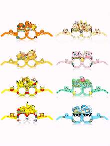8pcs Pokemon Paper Glasses Photo Props - Anime Party Photo Props ...