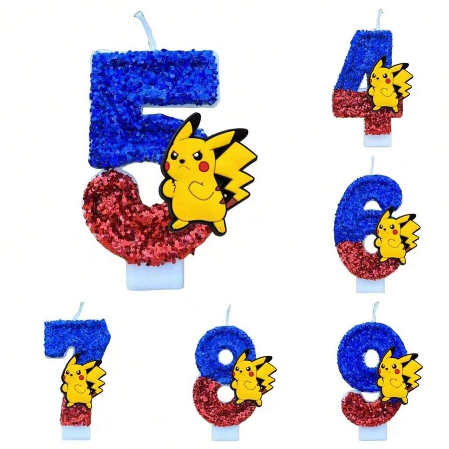 1pc Pokemon Candle Cake Cartoon Character Pikachu Cartoon Party ...