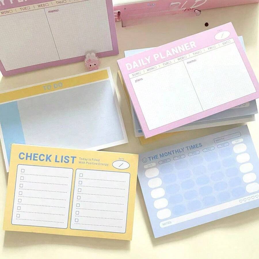 1pc Korean Style High-Looking Time List Series Note Pad Memo Plan Check ...