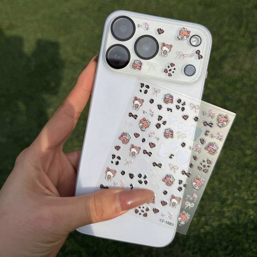 Sanrio DIY Aufkleber Linsen Schutzfolie, süßer Cartoon Leoparden Muster ...