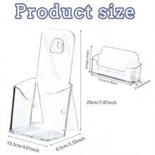 4Pcs Acrylic Brochure Holder With 4 Business Card Holder Office ...