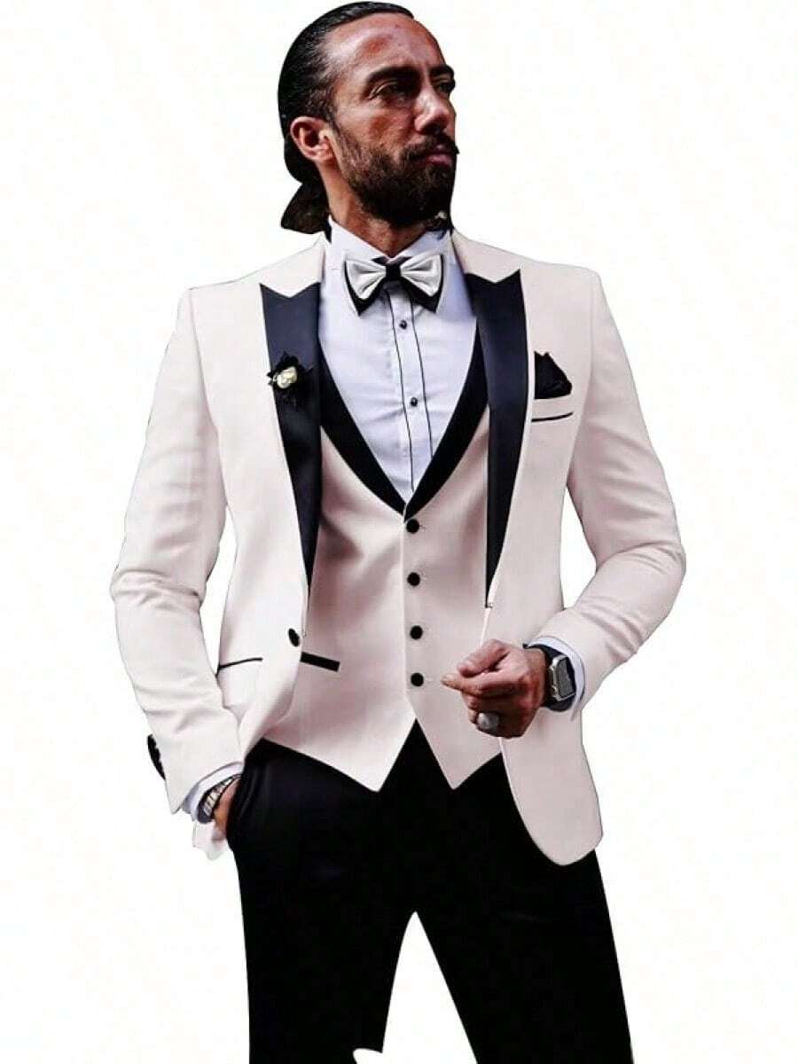 2026 Men's Premium Suit Set Mens Tuxedos Suits Set 3 Piece Wedding ...