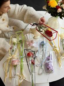 50 Stück/Packung transparente farbige Rahmen Blumen Verpackungstüten ...