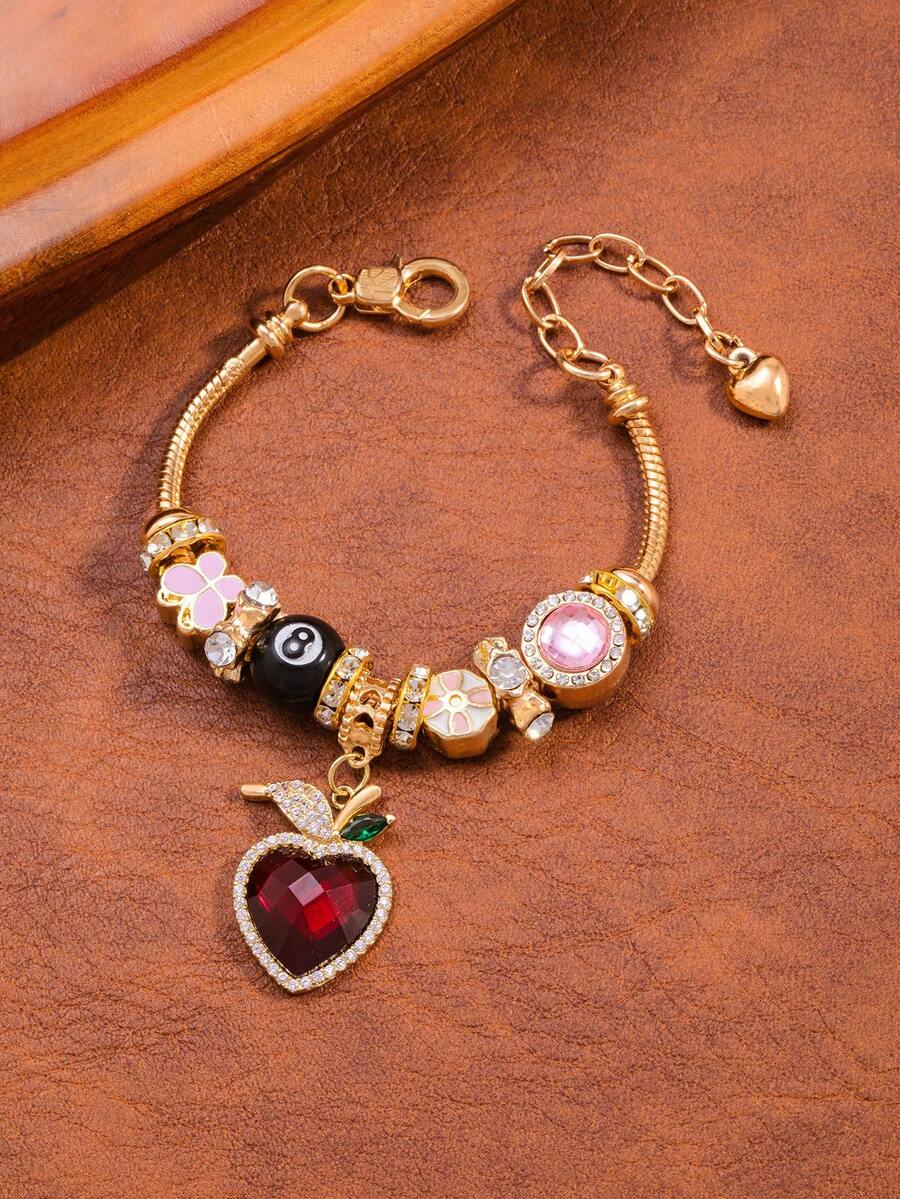 1 Stück geometrisches Harajuku Stil Lässig Ins Herz, Bowling Ball ...