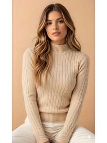 Women's Winter Modal Knit Blouse Long Sleeve With Braids Elegant ...