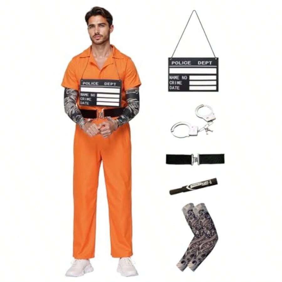 2026 Prison Inmate Role-Playing Costume SetPrisoner Costumes M Adult ...
