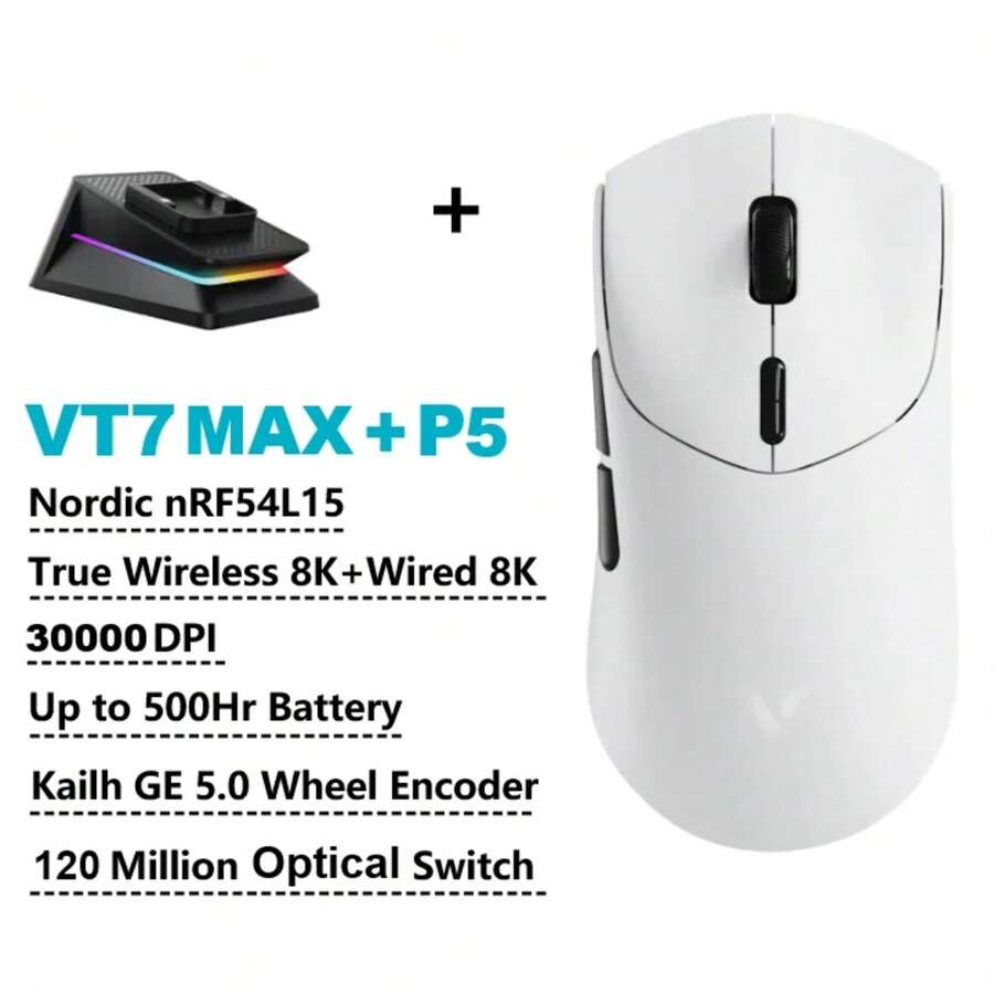 Rapoo VT7 VT7MAX Wireless Gaming Mouse True 8K Wireless Polling Rate ...
