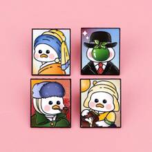 4pcs Cute Duck Enamel Pin Lapel Pins Badges On Backpack Women's Brooch ...
