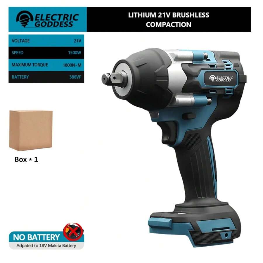1800NM Cordless Impact Wrench Compact Model Brushless Motor Lithium ...