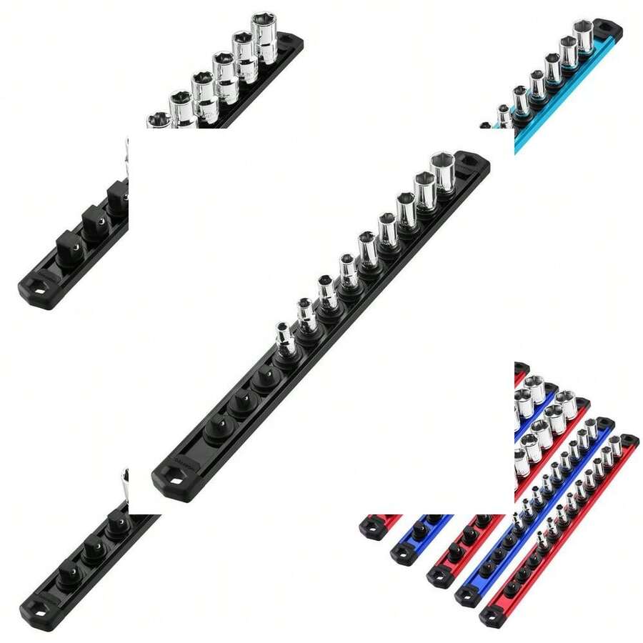 WORKPRO Magnetic Socket Organizer, Drive Aluminum Alloy Socket Rail ...