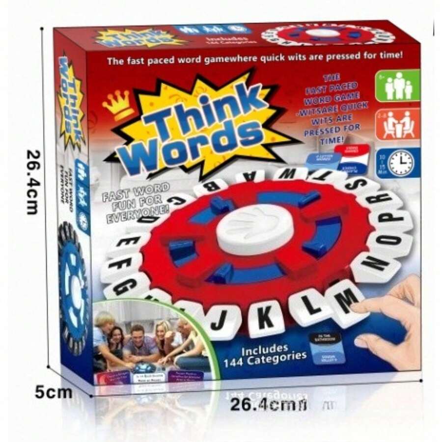 Think Words Word Puzzle Game - Adult Couple Letter Spinner Interactive ...