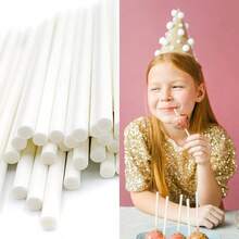 Pcs 3 - Inch White Lollipop Sticks U2013 Paper Cake Sticks Candy ...