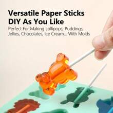 Pcs 3 - Inch White Lollipop Sticks U2013 Paper Cake Sticks Candy ...