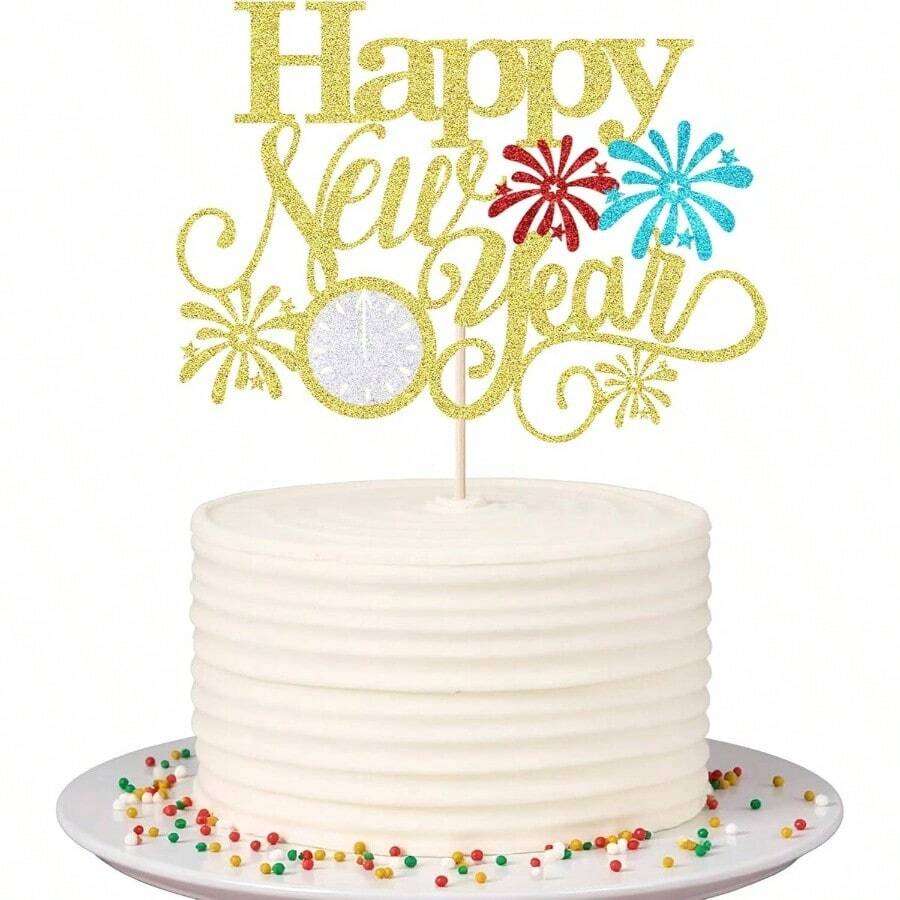 Happy New Year 2026 Cake Topper, 2026 New Year's Eve Theme Party, Hello ...