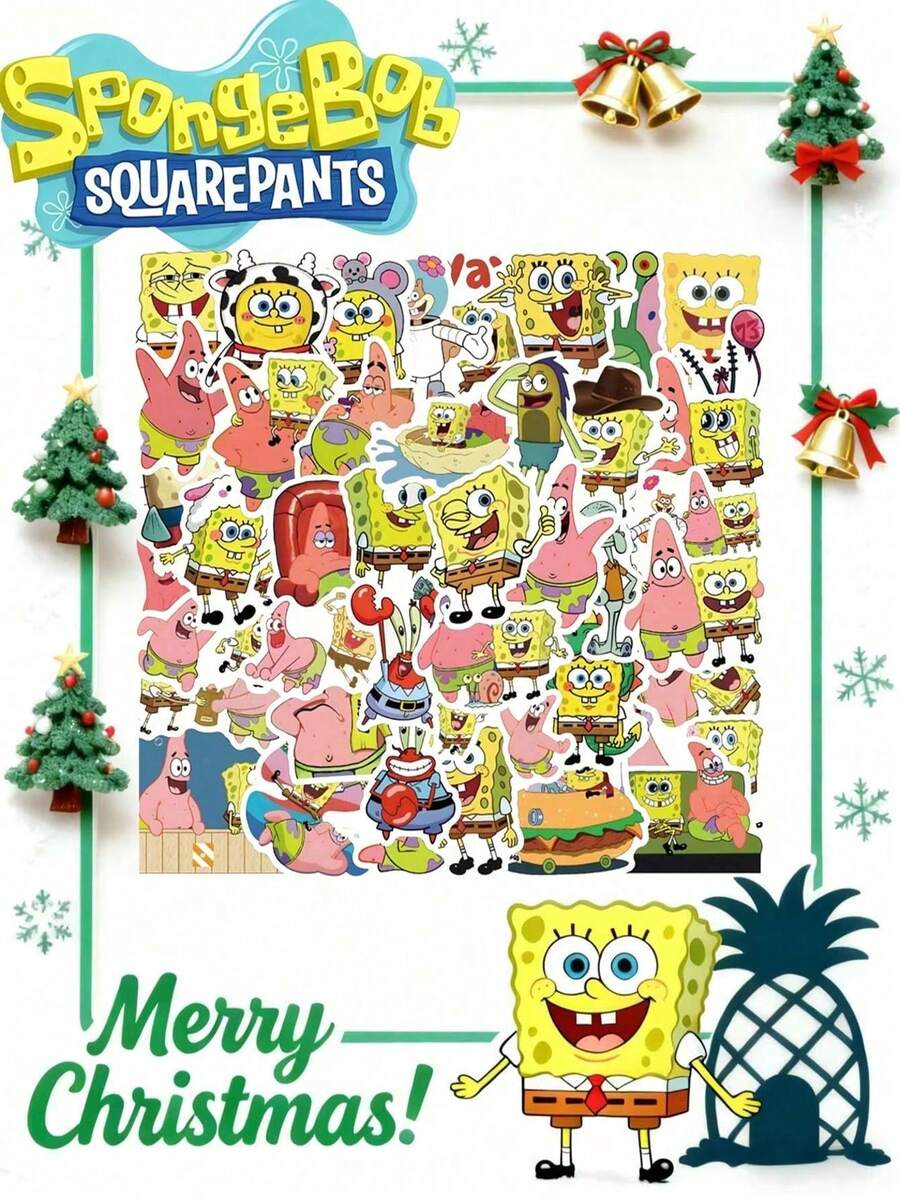 SPONGEBOB 55pcs Anime Stickers Cartoon Kawaii Laptop Phone Guitar ...