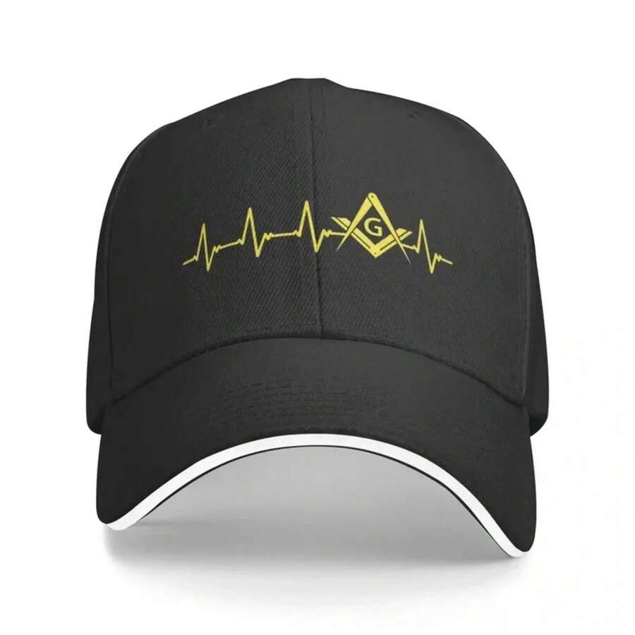 Freemason EKG Heartbeat Square Compass Masonic Baseball Cap Hip Hop ...