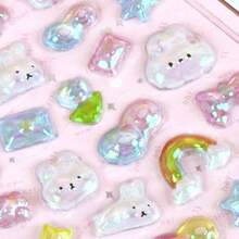 3D Rainbow Stickers, Cute Animal & Marine Life Cartoon Design ...