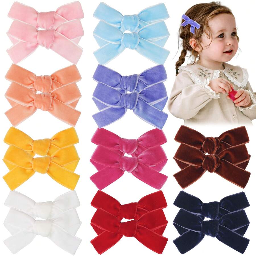 10/20 Stück Premium Mini Baby Mädchen Haarclips, Mini Samt Haarstyling ...