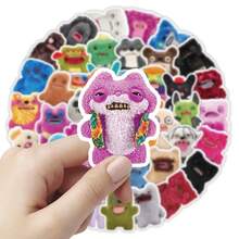 50 pegatinas adorables y feas de monstruos con dientes de dibujos ...