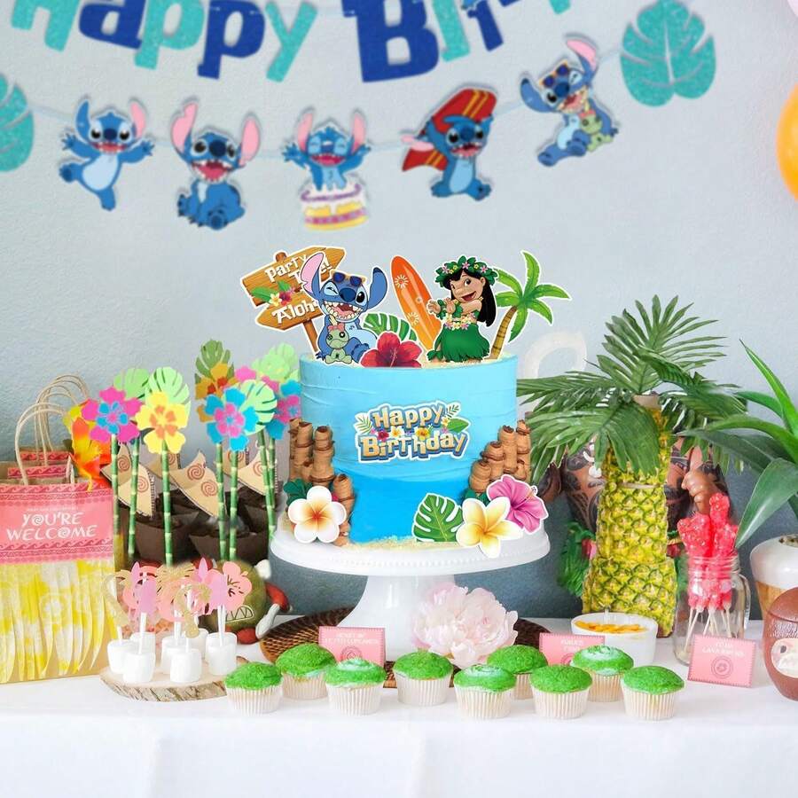 13 Peças Conjunto Criativo de Topo de Bolo de Aniversário Stitch ...