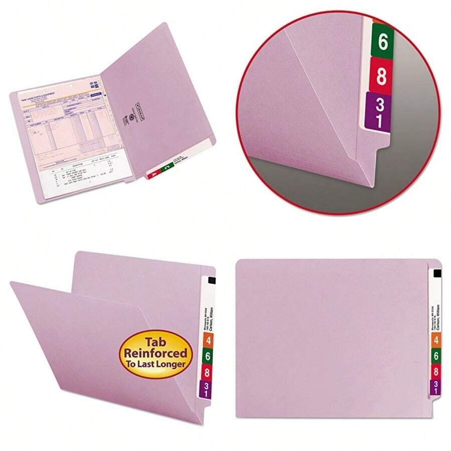 WEWI Smead End Tab File Folder Shelf-Master Reinforced Straight-Cut Tab ...