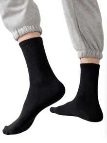 5/10/20 Pairs Thick Black & White Men's Winter Socks, Fashion Casual ...