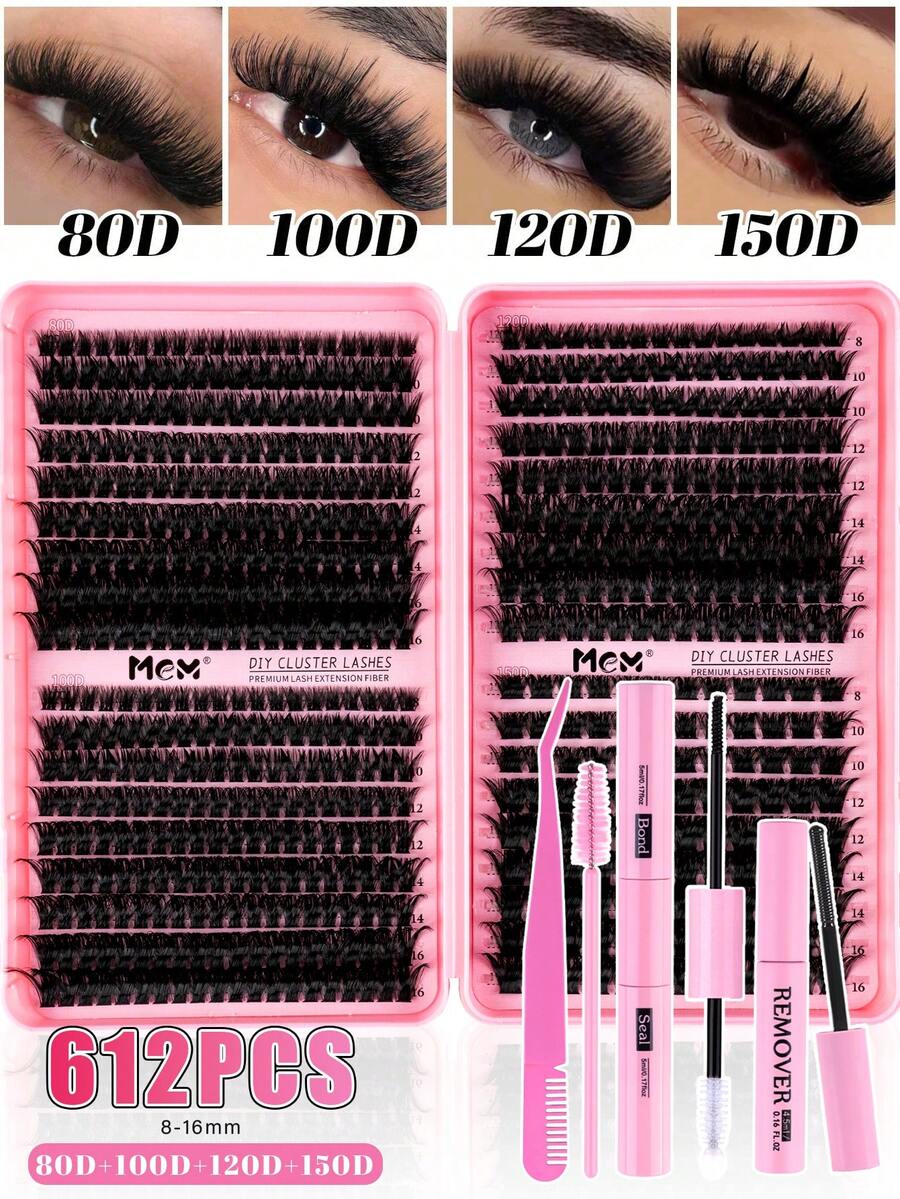 Set de 612/640/600 pestañas postizas, gran capacidad, 30D+40D+50D+60D ...