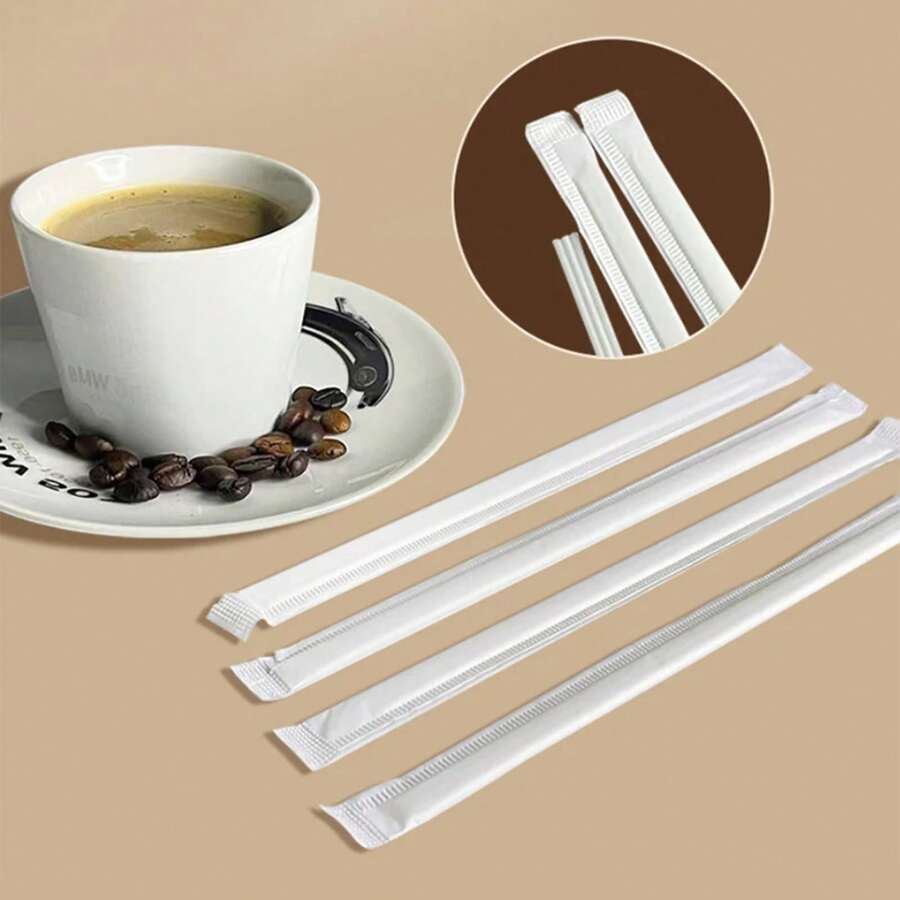 100pcs Triple Hole Coffee Straws Disposable Straws Pointed Tip Hot ...