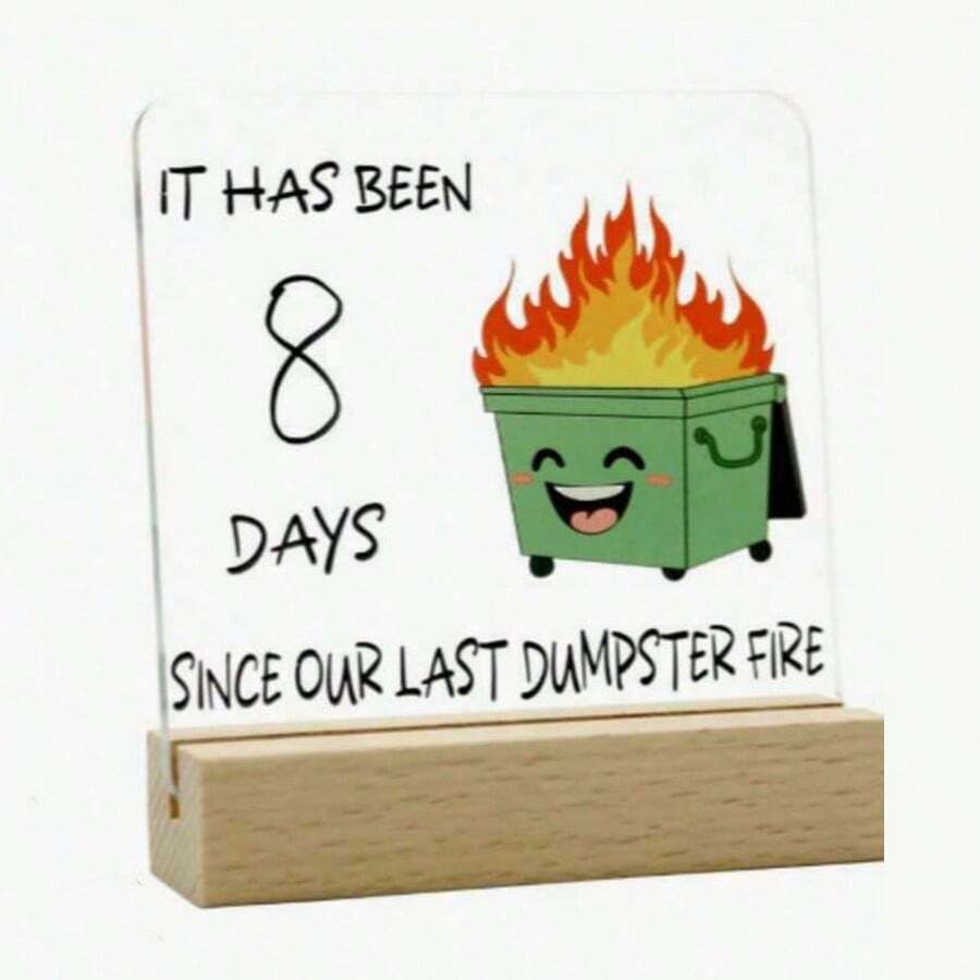 1/2pcs Funny Trash Can On Fire Themed Office Desk Decor, Amusing Office ...