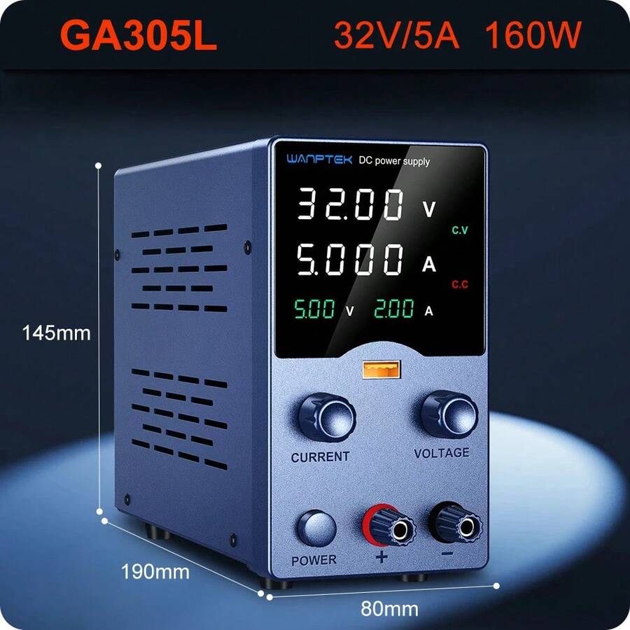 Wanptek Adjustable Lab Power Supply 30V 5A 10A 60V 5A 120V 3A With USB ...