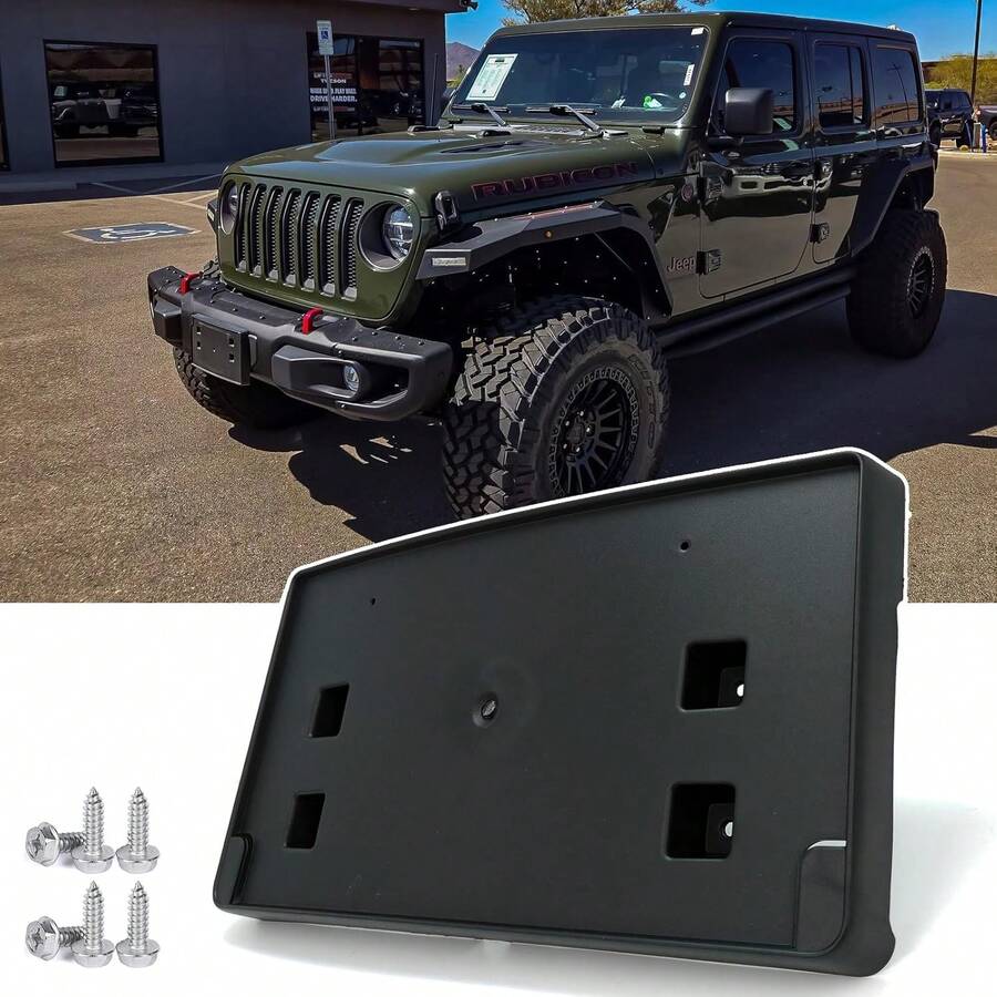 Front License Plate Mounting Bracket For Jl Jlu Gladiator Jt 2018 2026 ...