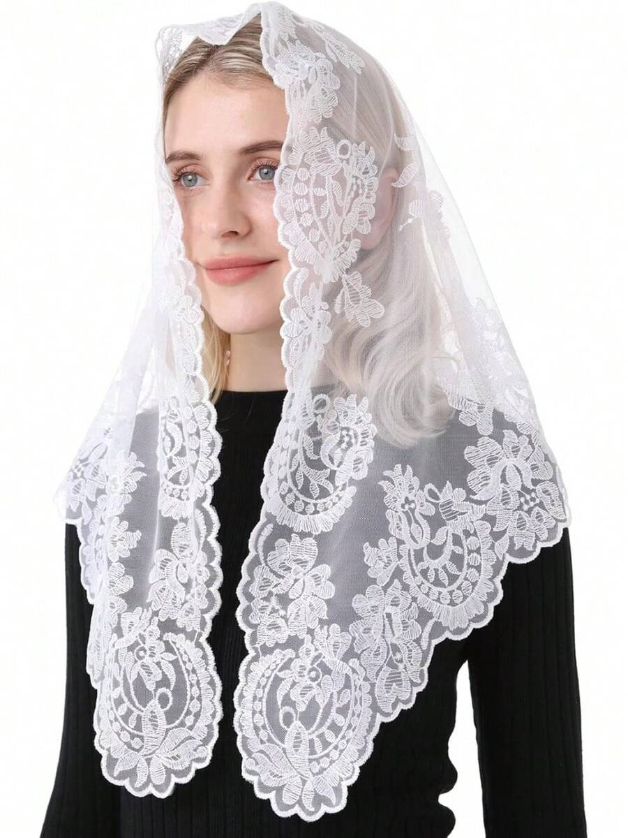 Velo de encaje Mantilla Velo de iglesia católica Velo para cubrir la ...