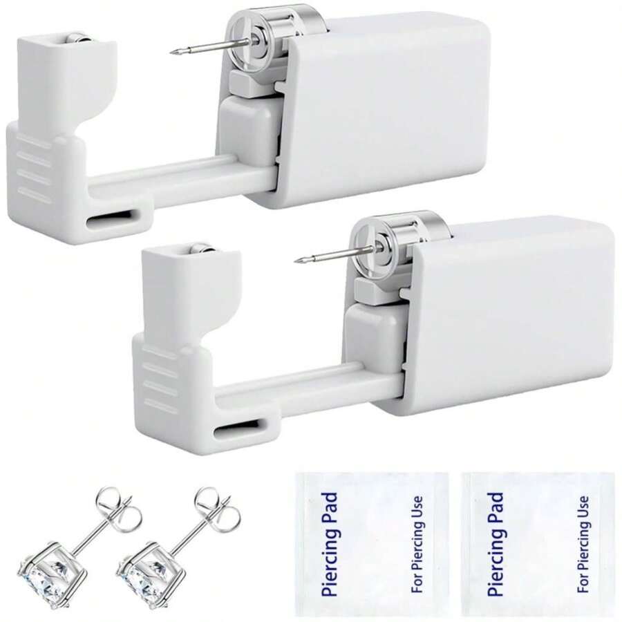 Ear Piercing Gun, Disposable Ear Piercing Kit With CZ Earring Stud, No ...
