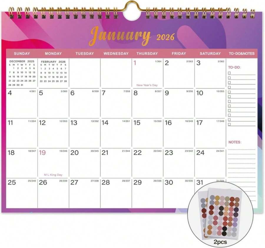 Lbylyhxc 2026 Calendar -12 Monthly Wall Calendar 2026 From Jan 2026 To ...