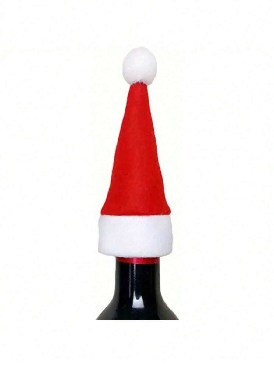 10 Christmas Mini Hat Decorations For Small Bottles, Santa Claus Hat ...