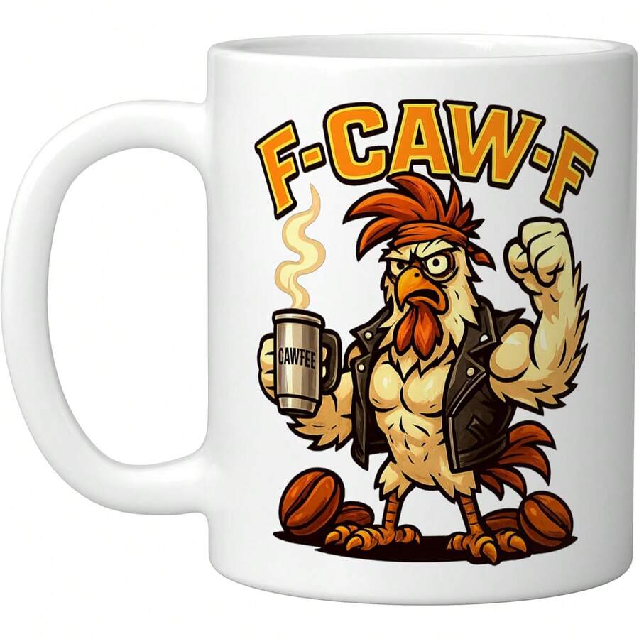 F-CAW-F Chicken Coffee Funny FCAWF Sarcasm Irony F-CAW-F Ceramic Mug ...