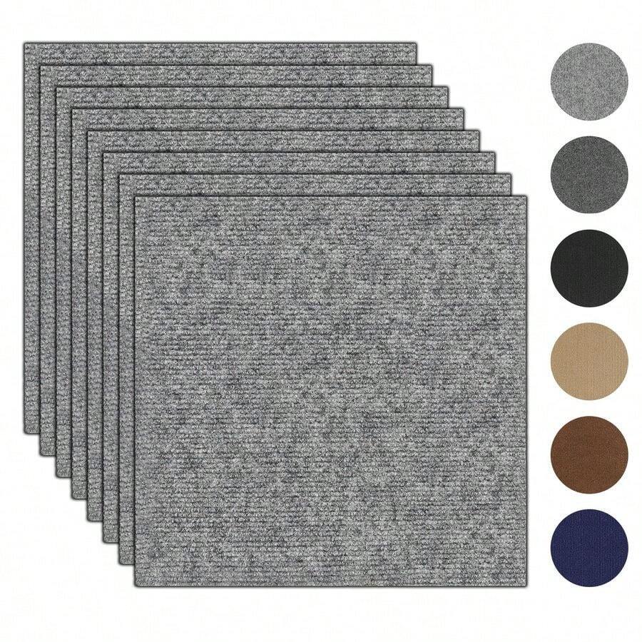 Carpet Tiles Peel And Stick 12x 12 NonSlip Self Adhesive Squares Carpet ...