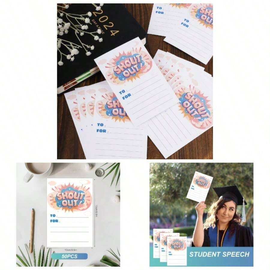 50pcs Shout Out Cards, Fun Shout Out Cards Employees Recognition Cards ...