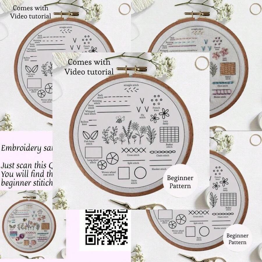 Beginner Embroidery Sampler Pattern Hand Embroidery Sampler Pattern ...