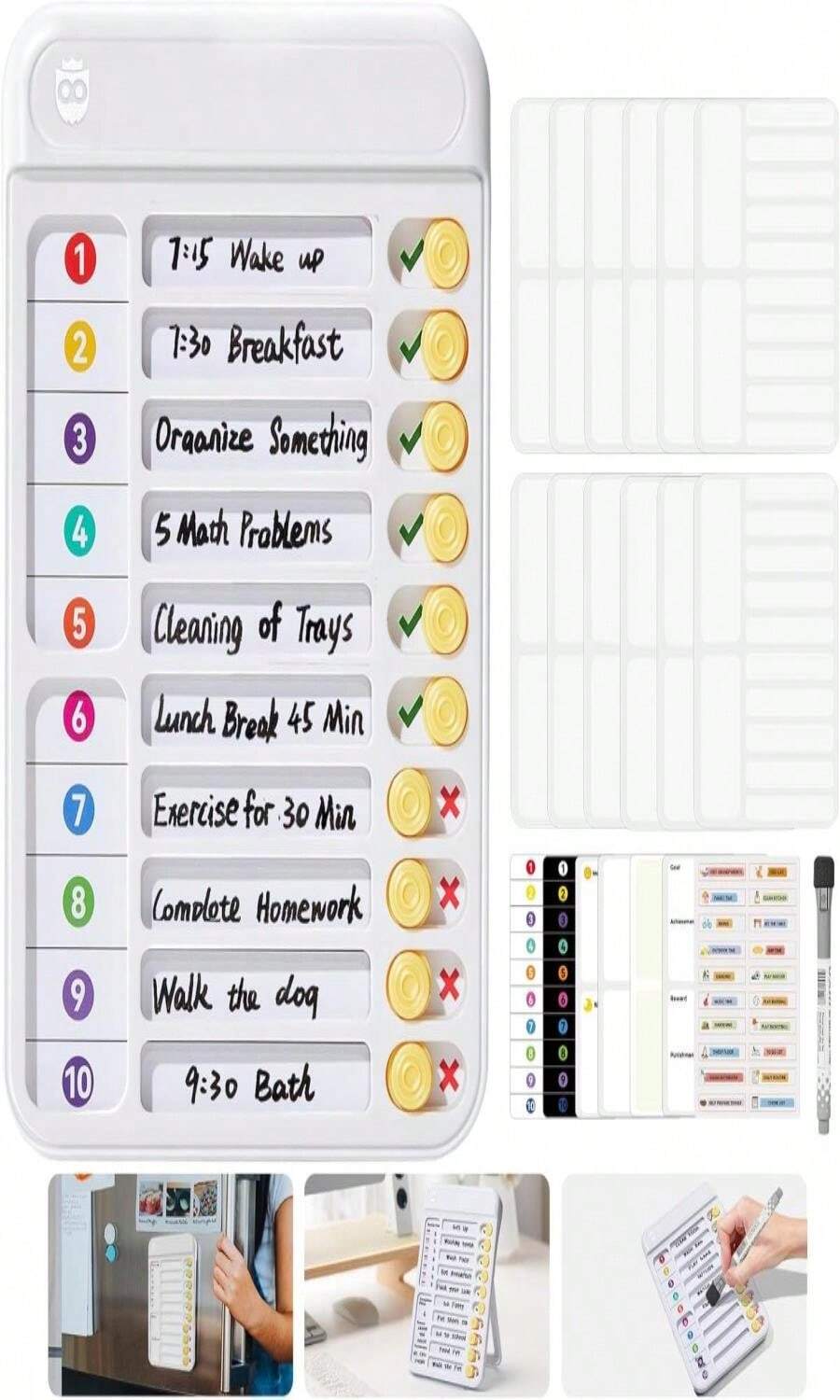 Magnetic Chore Chart For Kids, ADHD Tools For Kids To Do List Checklist ...