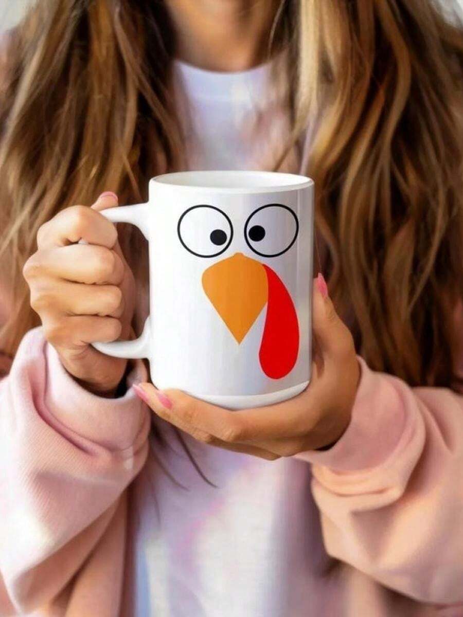 Funny Turkey Face Mug Thanksgiving Coffee Cup | SHEIN USA