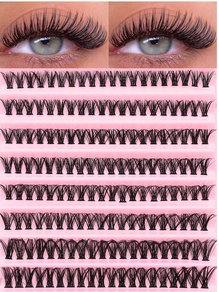 200 Cluster D-DD Curl, Premium Eyelash Extension Kit - 40D - Home DIY ...