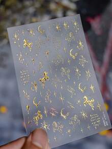 1pc Sparkling Dreamy Starlight Horse Star High Quality Nail Stickers ...