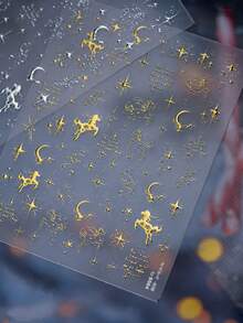 1pc Sparkling Dreamy Starlight Horse Star High Quality Nail Stickers ...