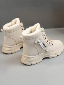 2025 Spring-Winter Women's Fleece-Lined High-Top Boots - Plus-Size ...