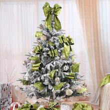 4 Inch Moss Green Crushed Velvet Ribbon Wired Extra Wide For Christmas ...