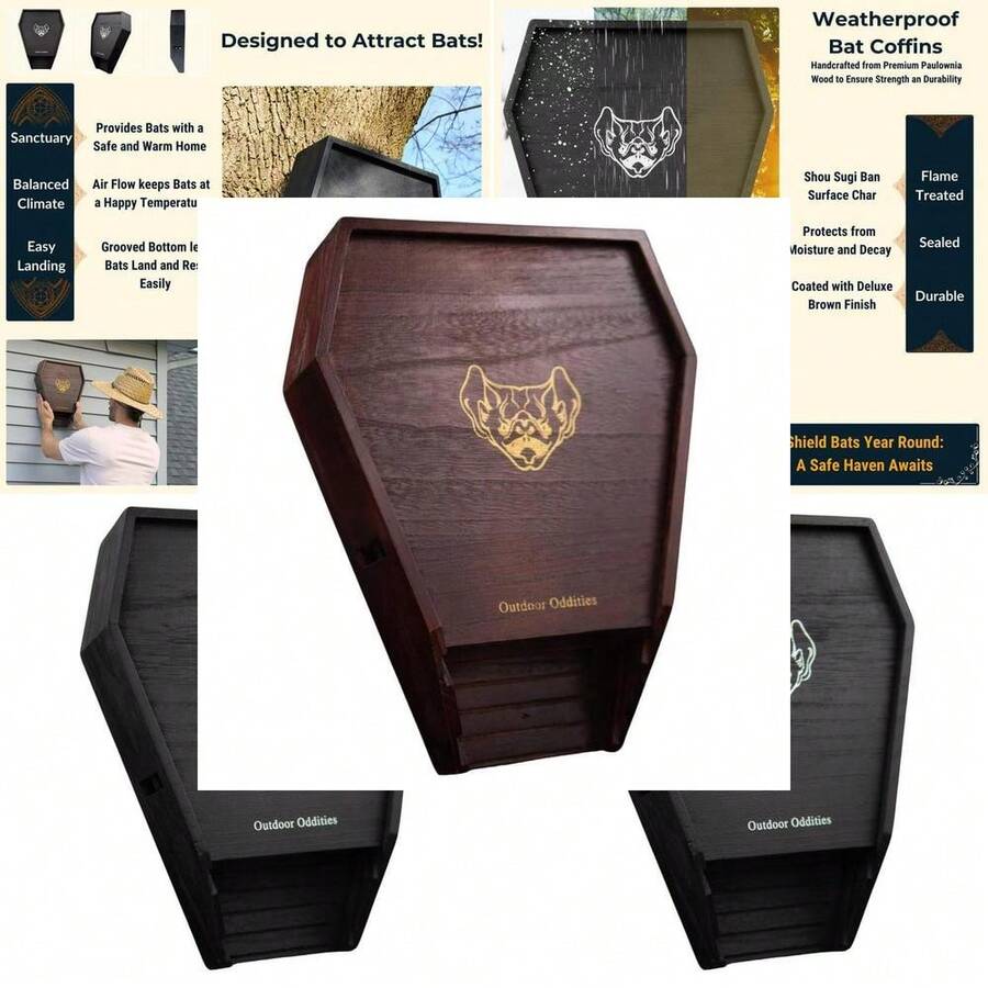 Outdoor Oddities Gothic Coffin Bat House - Attract Bats Easily With Our ...