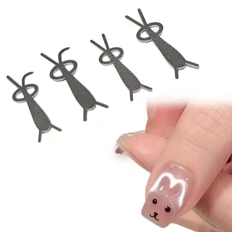 Set de 4 piezas de ojos de gato con forma de corazón - Gel de uñas con ...