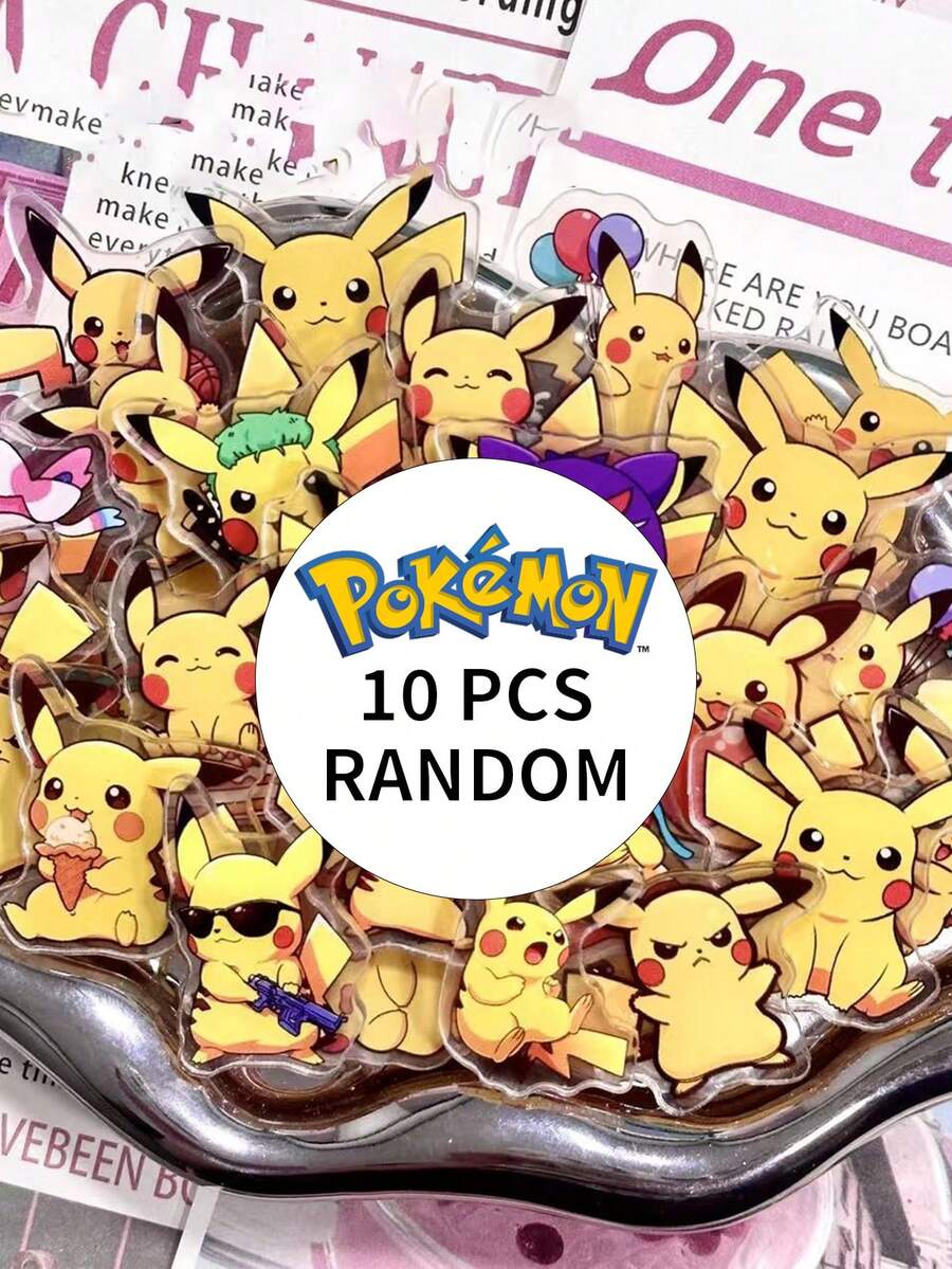 pokemon 50/10 piezas Decoración colgante aleatoria de Pokémon Pikachu ...